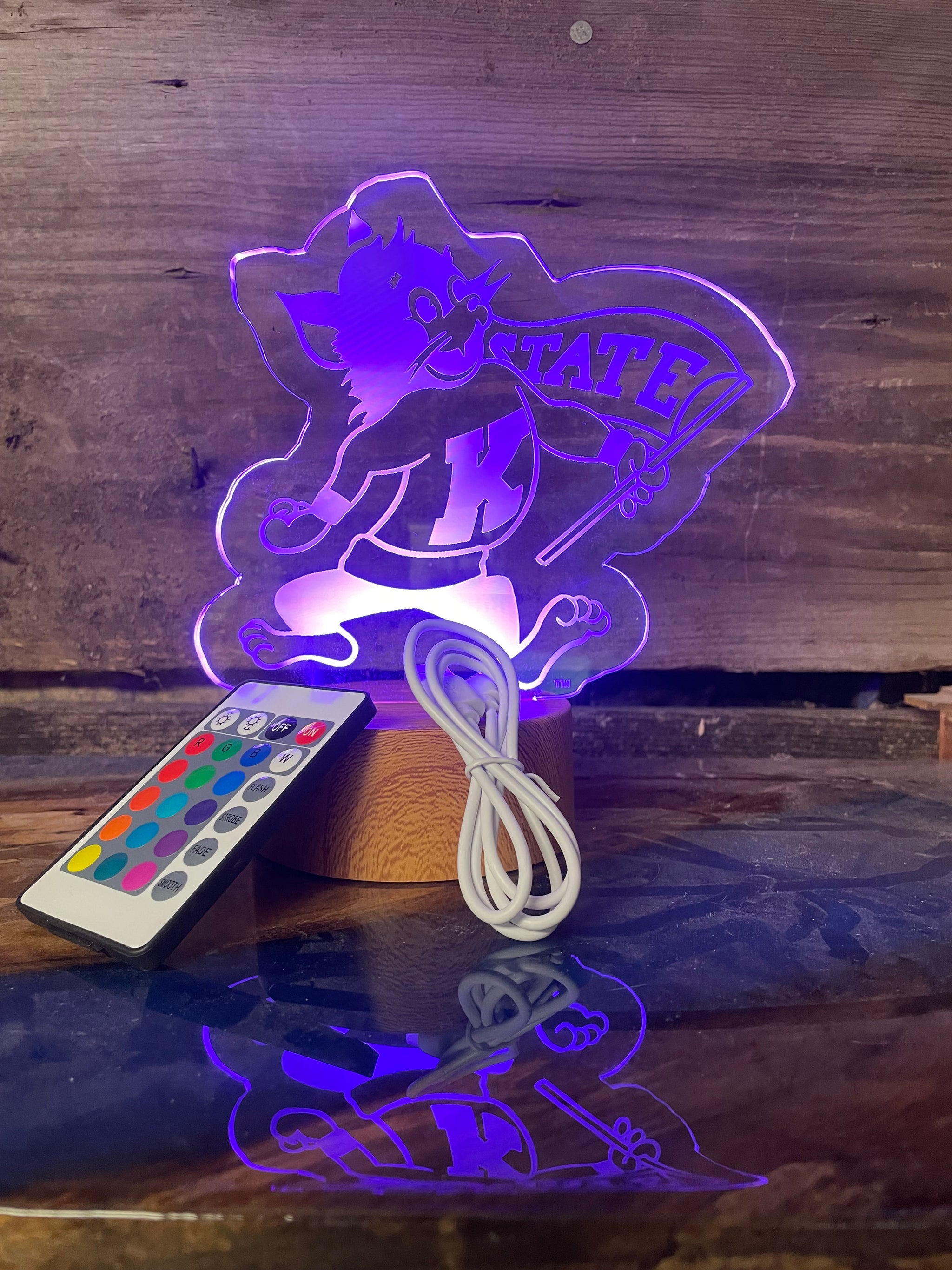 K-State LED Light up Acrylic Light – CedarMillsKS.com