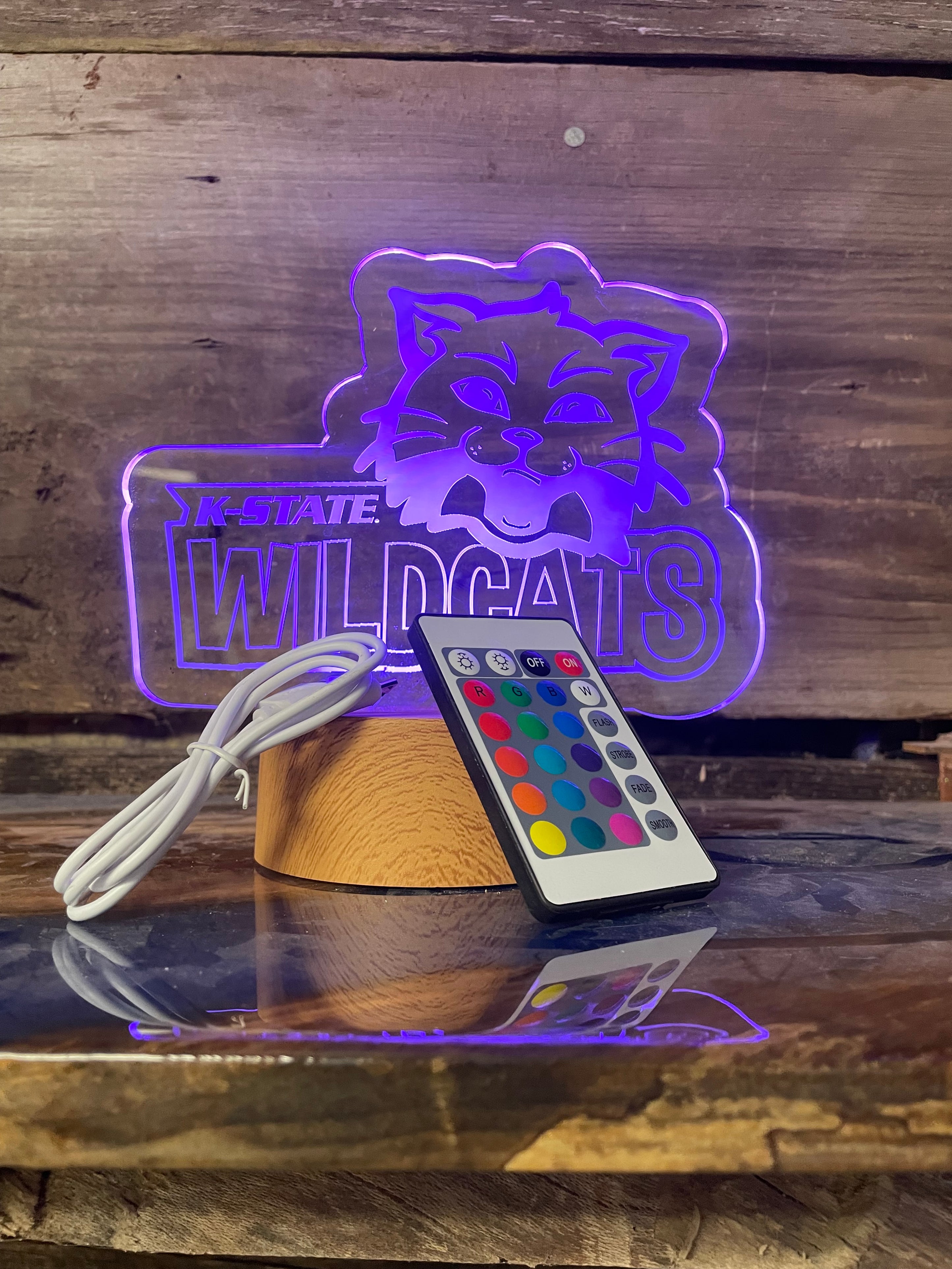 K-State LED Light up Acrylic Light – CedarMillsKS.com