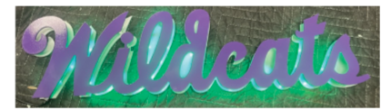 Wildcats Script LED Metal Sign – CedarMillsKS.com